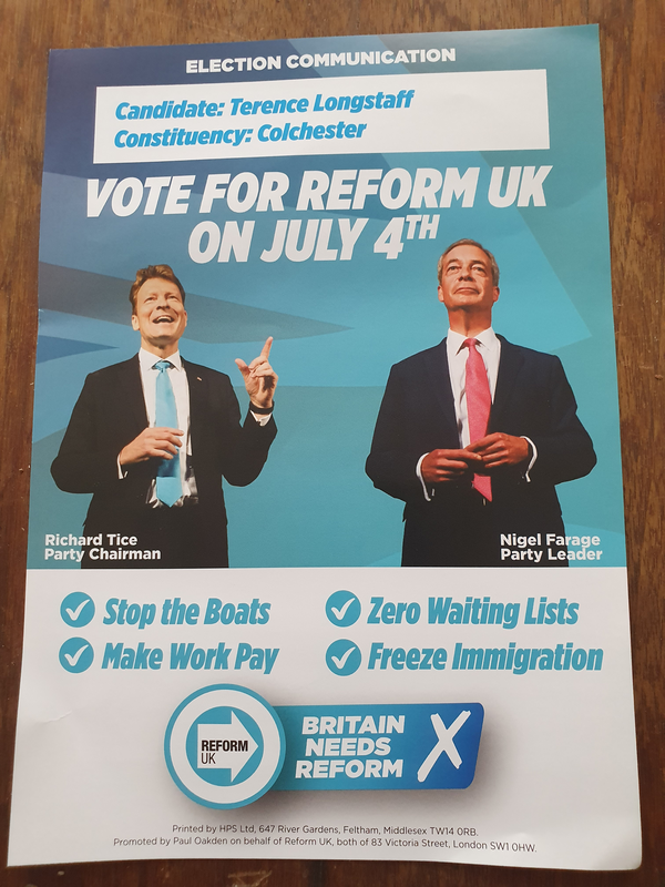 Reform UK leaflet | ElectionLeaflets.org