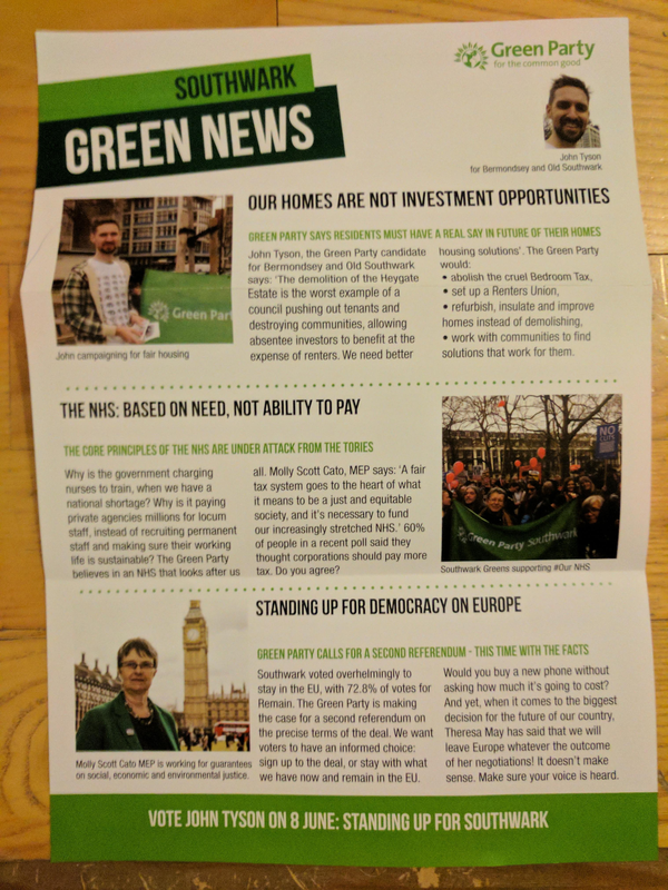 Green Party leaflet | ElectionLeaflets.org