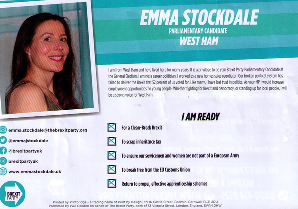 The Brexit Party leaflet | ElectionLeaflets.org