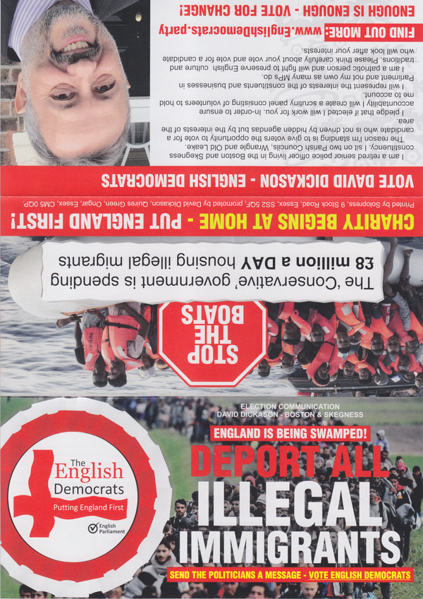English Democrats leaflet | ElectionLeaflets.org
