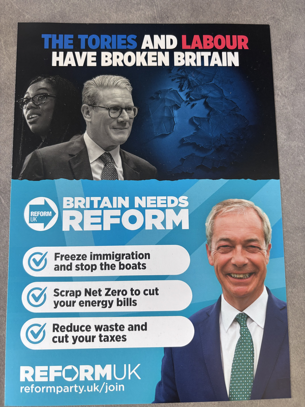 Reform UK leaflet | ElectionLeaflets.org