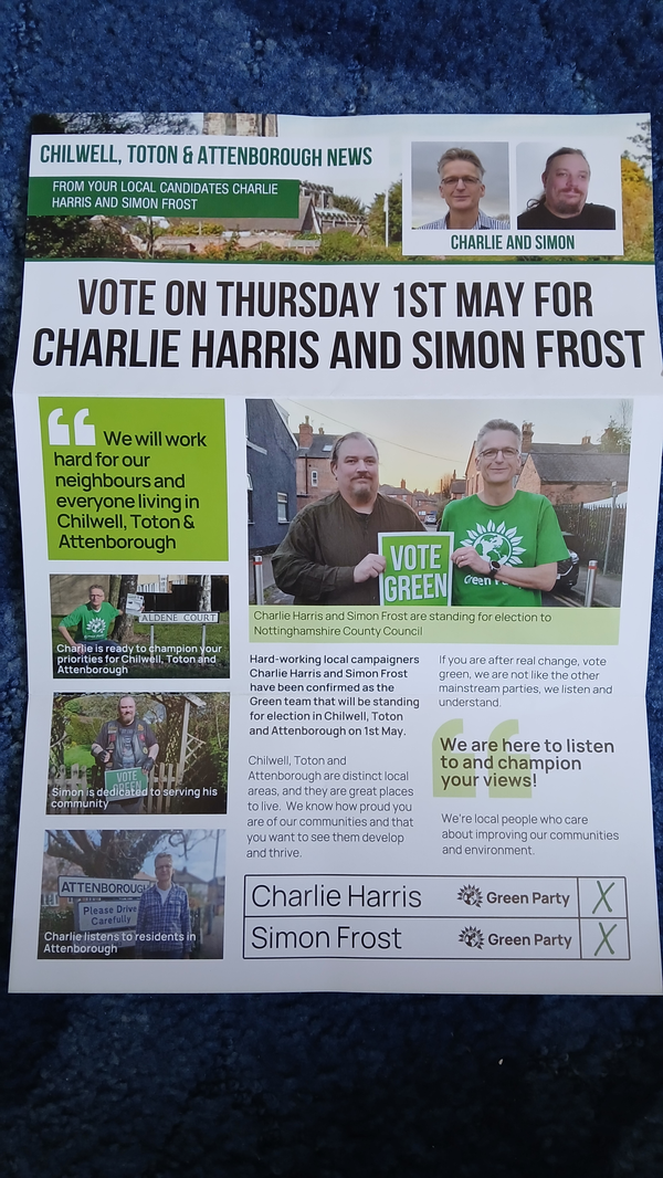 Green Party leaflet | ElectionLeaflets.org