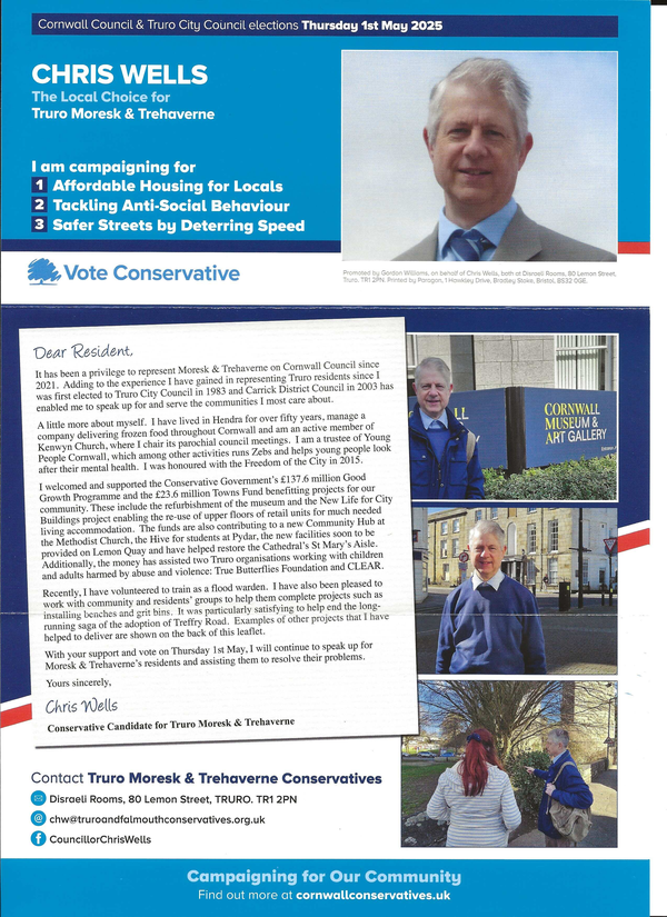 Conservative and Unionist Party leaflet | ElectionLeaflets.org