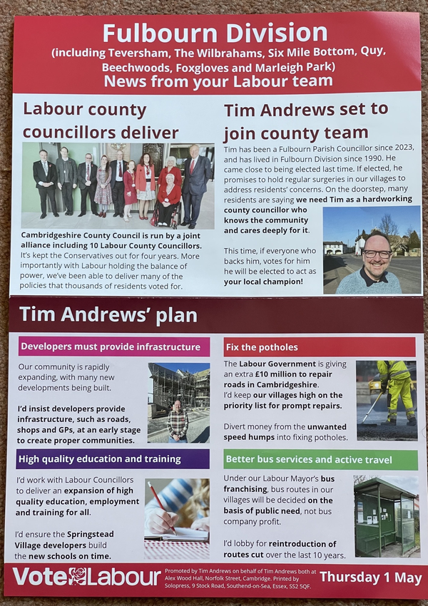 Labour Party leaflet | ElectionLeaflets.org