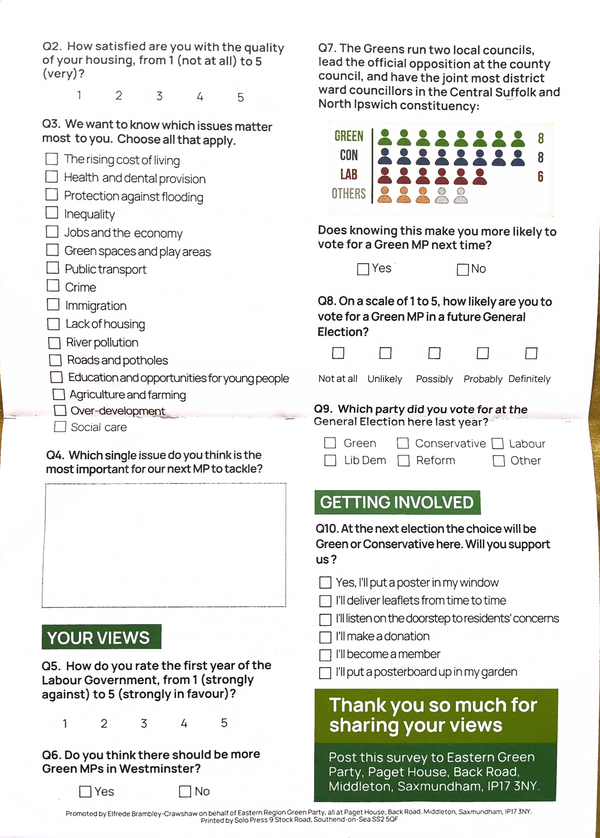 Green Party leaflet | ElectionLeaflets.org