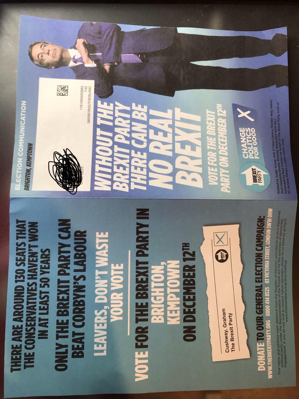 The Brexit Party leaflet | ElectionLeaflets.org