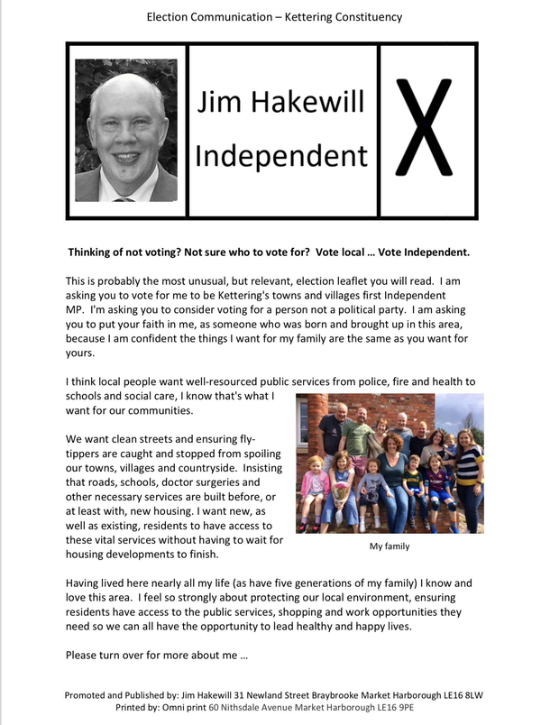 Independent leaflet | ElectionLeaflets.org