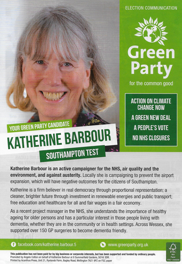 Green Party leaflet | ElectionLeaflets.org