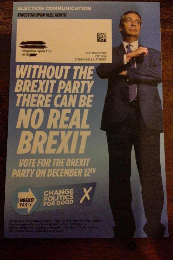 The Brexit Party leaflet | ElectionLeaflets.org