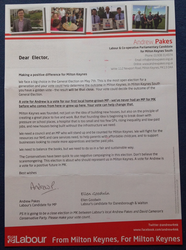 Labour Party leaflet | ElectionLeaflets.org