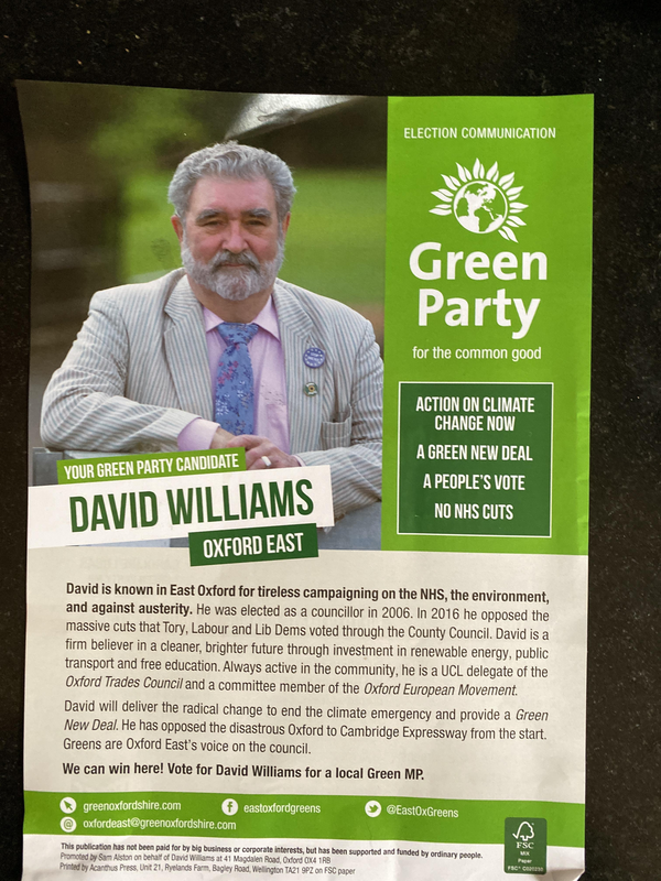 Green Party leaflet | ElectionLeaflets.org