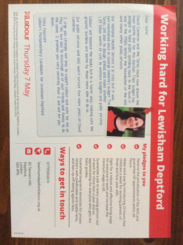 Labour Party leaflet | ElectionLeaflets.org